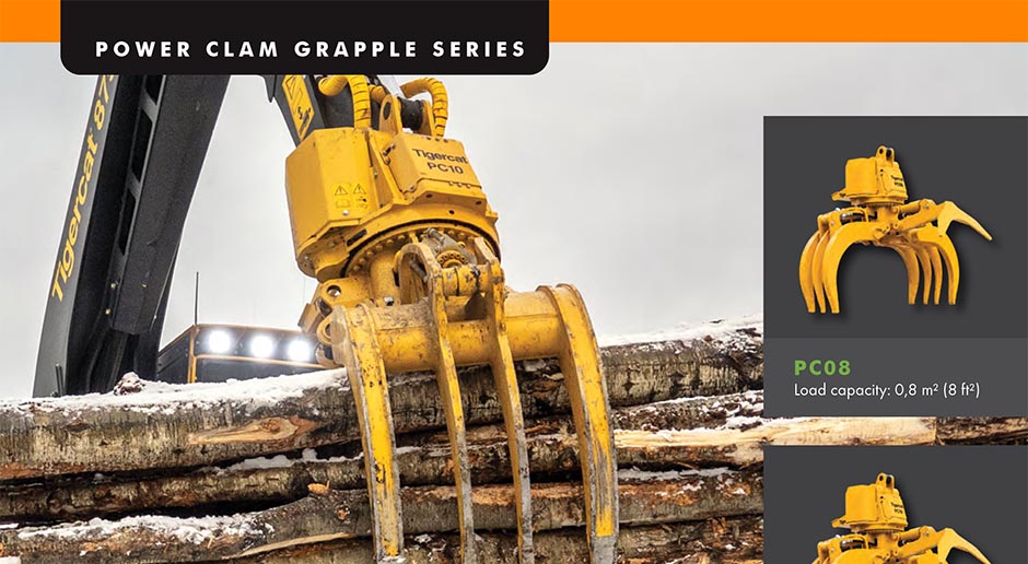 Power clam grapple series brochure | Specifications | Tigercat